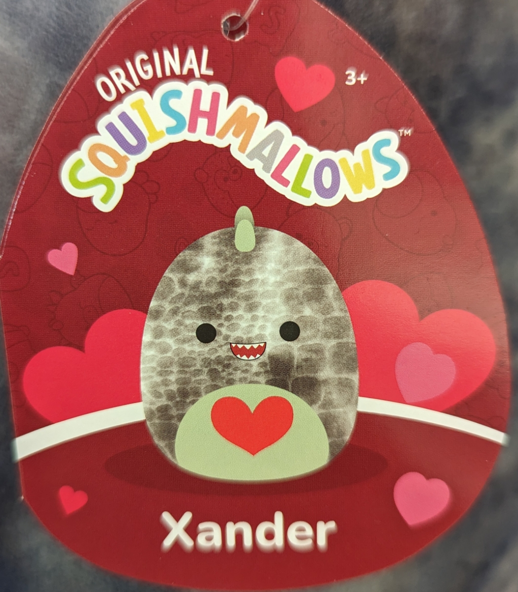Xander (Belly Heart) the T-Rex Squishmallows Valentines 2023, Love Bunch, Valentines 2024 | SquadApp