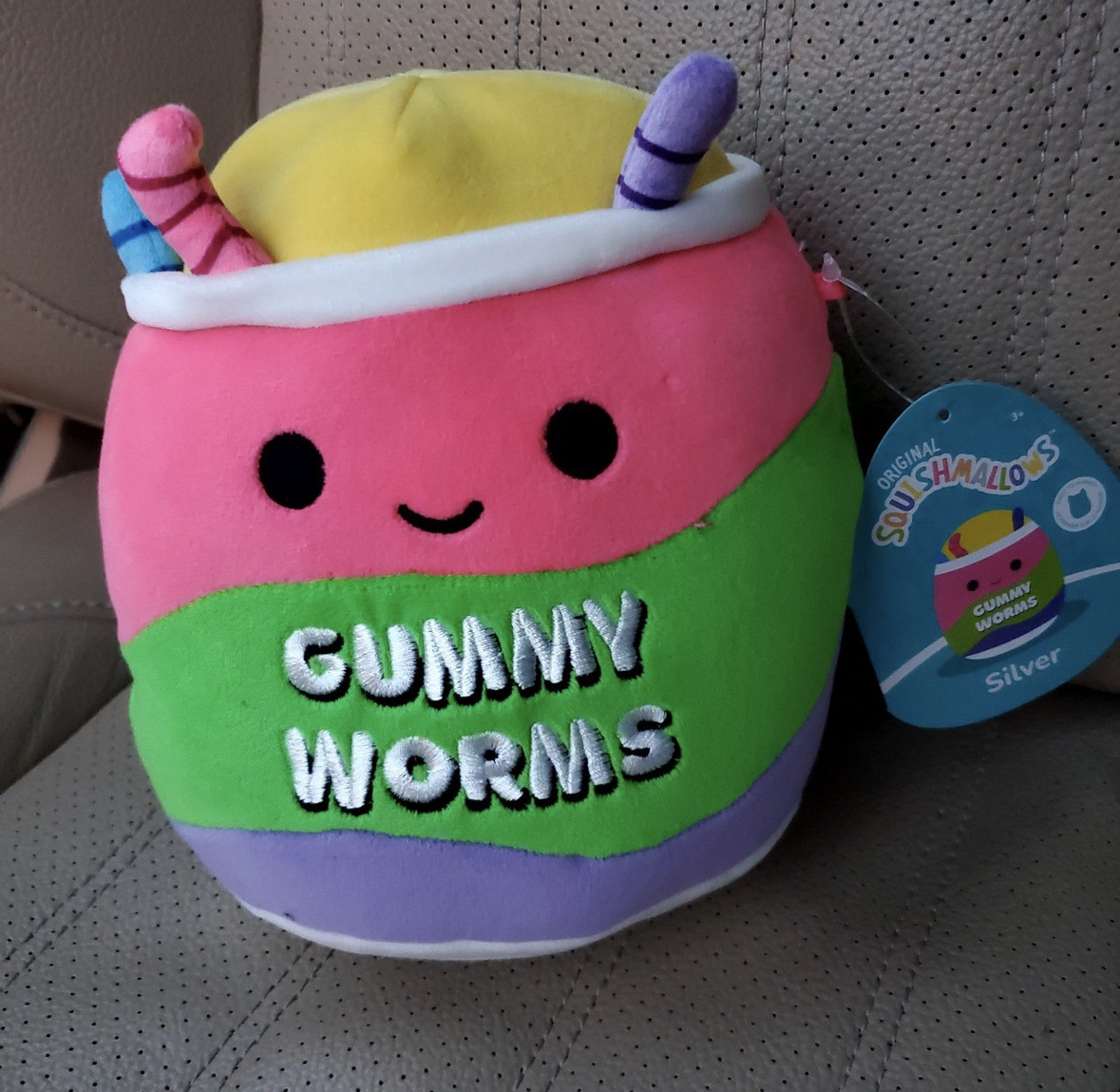 Silver the Gummy Worms Squishmallows Neon Food | SquadApp