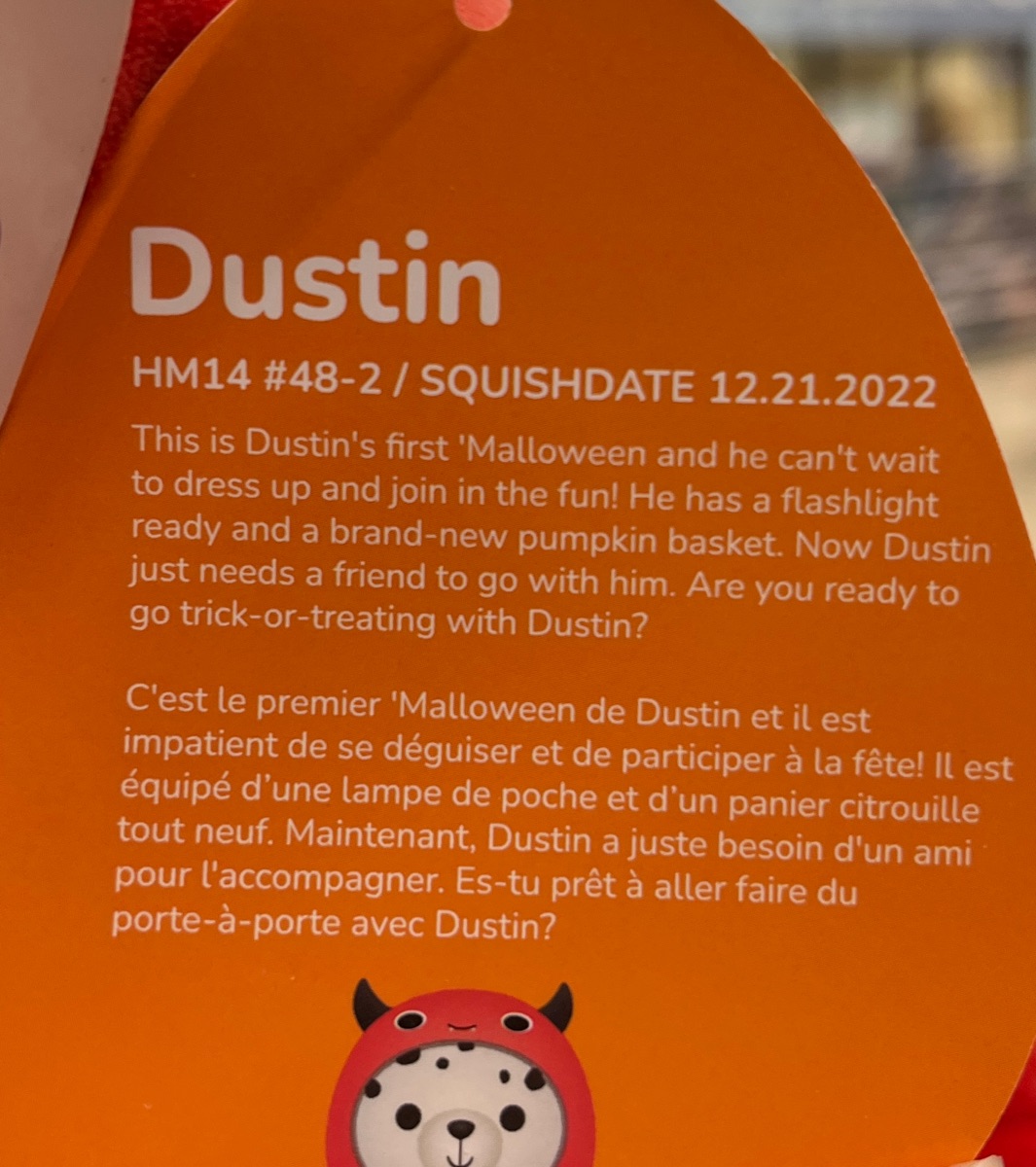 Dustin (Devil, Hug Mees) the Dog Squishmallows Halloween 2023 | SquadApp