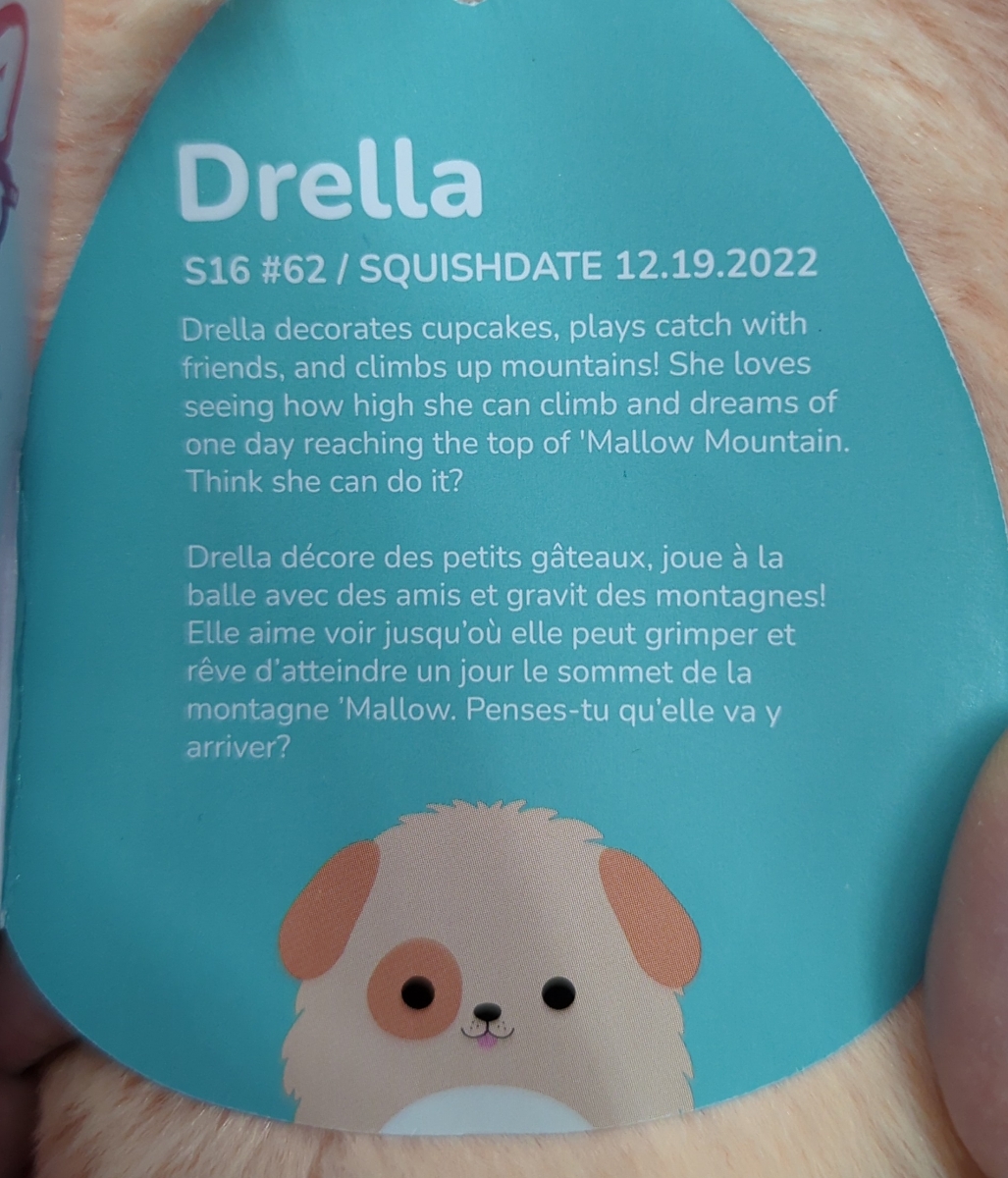 Drella (Fuzz-A-Mallows) the Dog Squishmallows | SquadApp