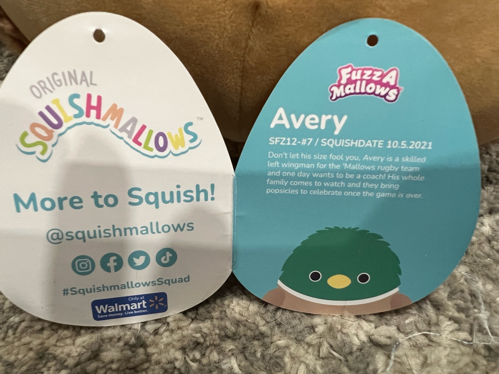 Avery (Big Eyes, Fuzz-A-Mallows) the Duck Squishmallows | SquadApp