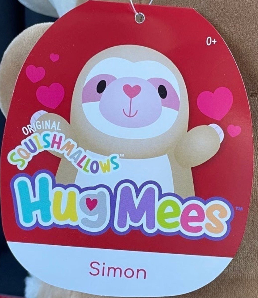 Simon (Fuzzy Belly Hug Mees) the Sloth Squishmallows Valentine | SquadApp