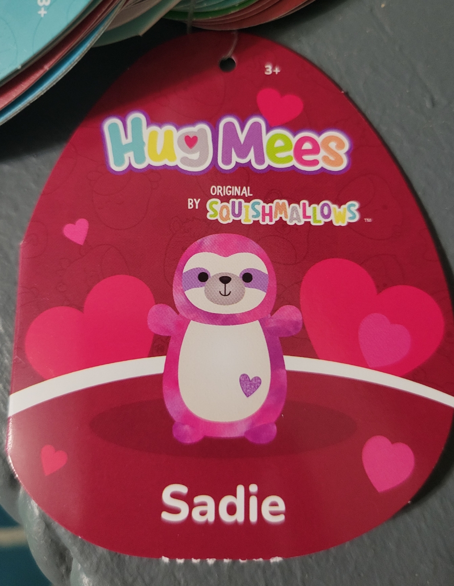 Sadie (Hug Mees) the Sloth Squishmallows Valentines 2024 | SquadApp