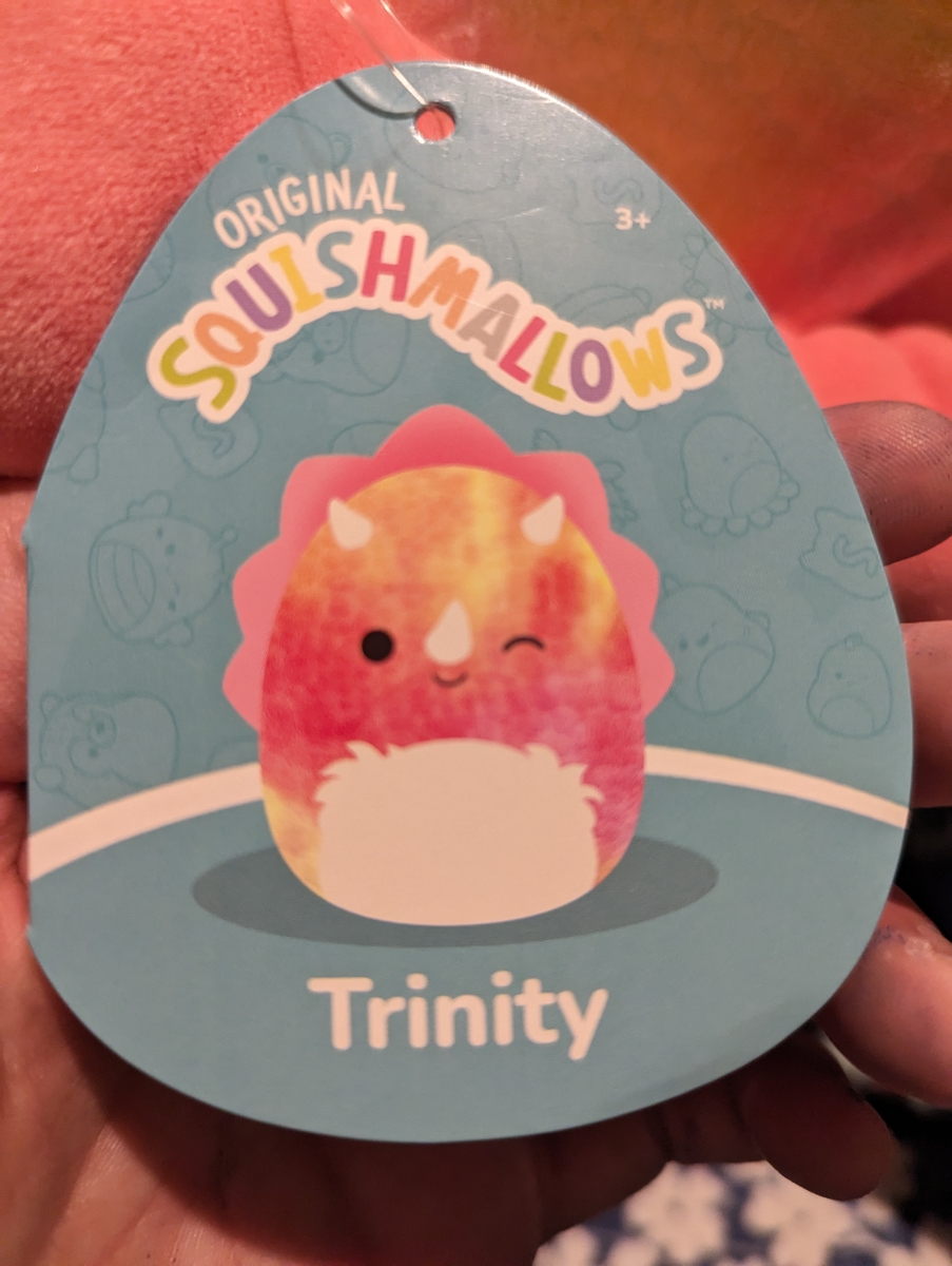 Trinity (Winking, Fuzzy Belly) the Triceratops Squishmallows S16 | SquadApp