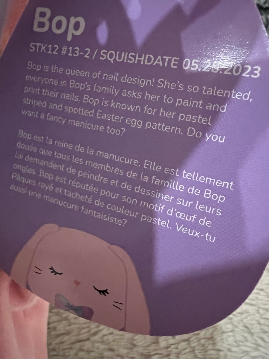 Bop (Bow, Stackable) the Bunny Squishmallows Easter 2024 | SquadApp