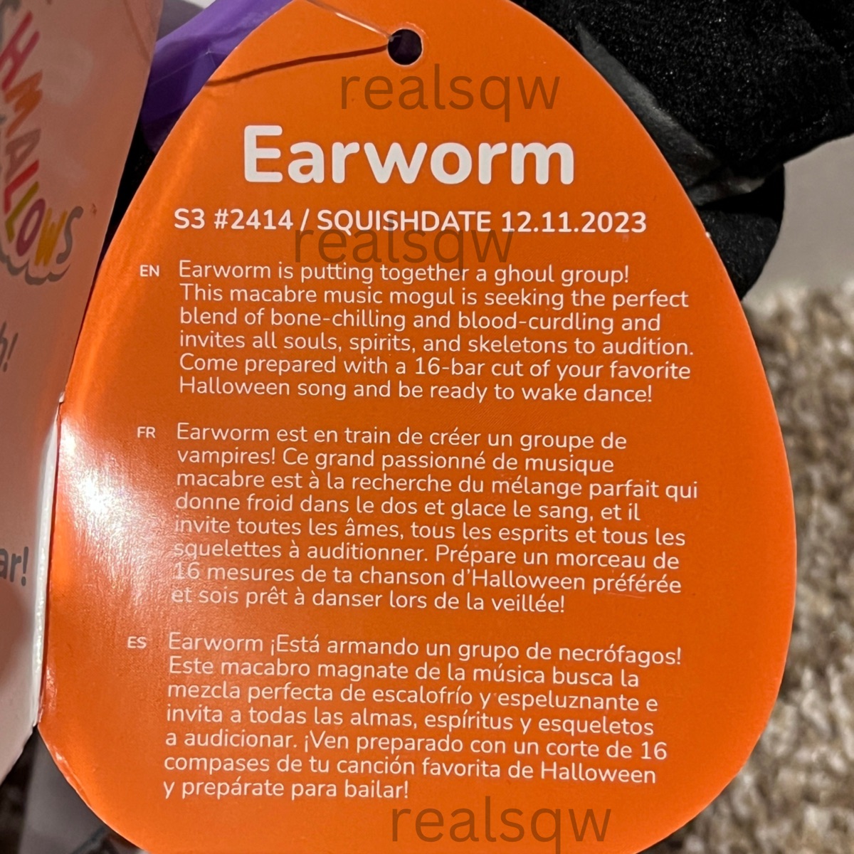 Earworm the Monster Squishmallows Halloween 2024, 5B 8.4.24 | SquadApp