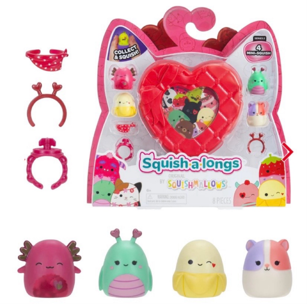 Squish-A-Longs (Red Valentines 4-Pack) the Box Set Squishmallows ...