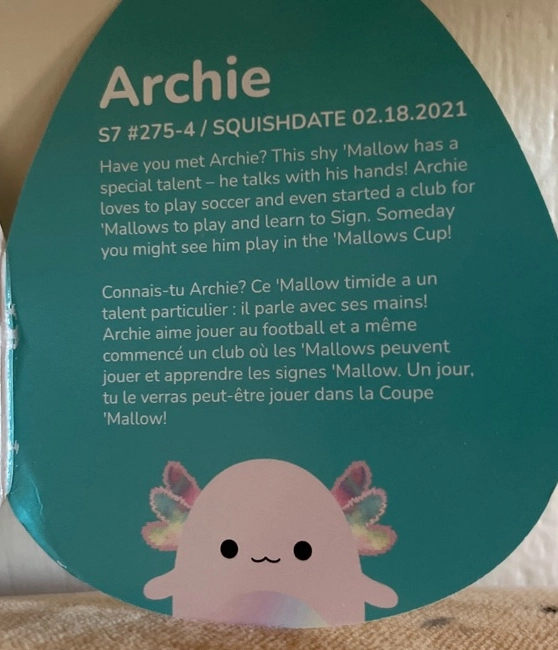 Archie (Rainbow, Fluffy Gills) the Axolotl Squishmallows | SquadApp