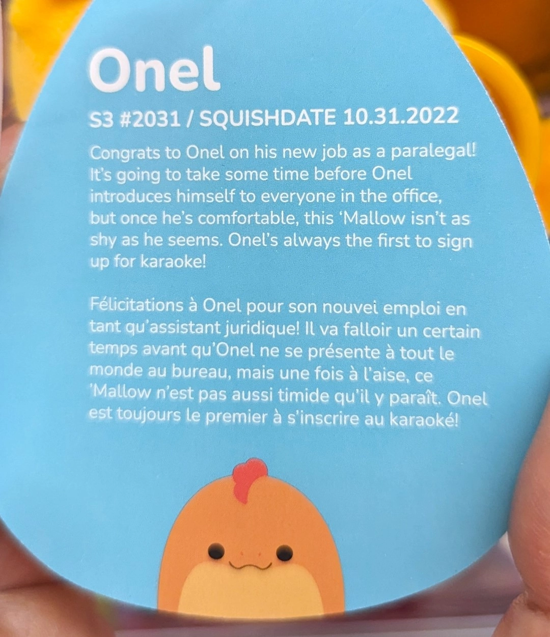 Onel the Eel Squishmallows Sealife, 5B 12.17.23 | SquadApp