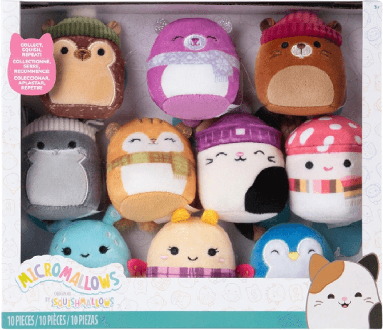 Micromallows 10-Pack (w/ Miry) the Moth Mushroom Bear Cat Squishmallows ...
