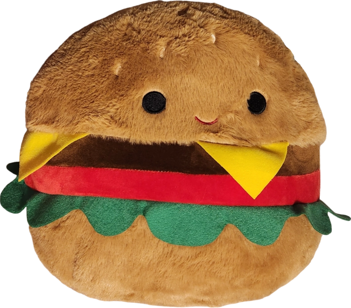 Carl (Fuzz-A-Mallows) the Cheeseburger Squishmallows Food | SquadApp