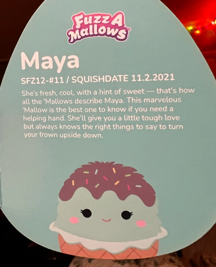 Maya (Fuzz-A-Mallows) the Ice Cream Squishmallows Food | SquadApp