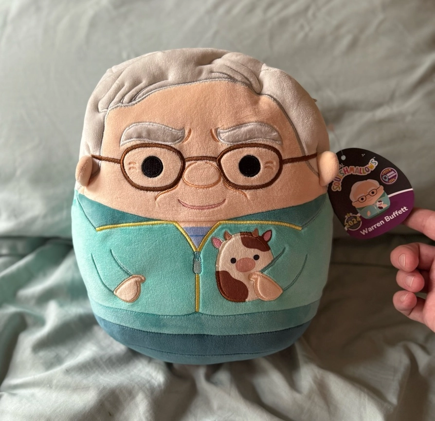 Warren Buffet (Holding Ronnie) the Human Squishmallows Berkshire ...