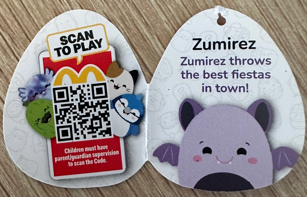 Zumirez (Happy Meal Toy) the Bat Squishmallows McDonald's 2025 | SquadApp