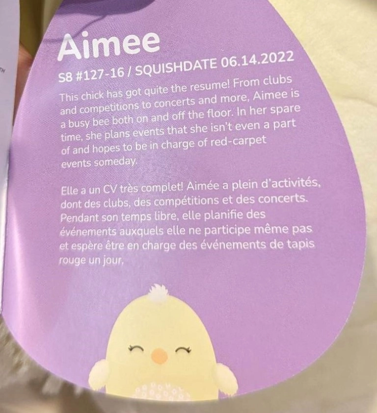 Aimee (Floral Belly) the Chick Squishmallows Easter 2023, Easter 2024 ...