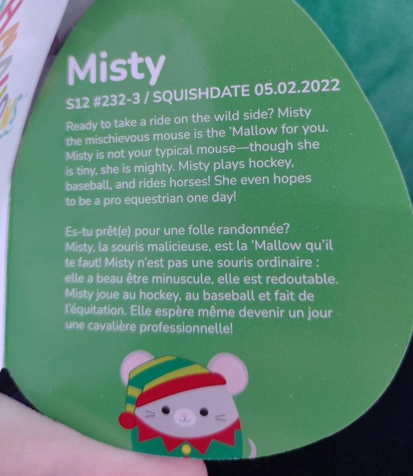 Misty (Elf) the Mouse Squishmallows Holiday 2022 | SquadApp