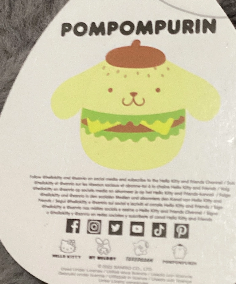 Pompompurin (Burger) the Golden Retriever (Dog) Squishmallows Sanrio ...