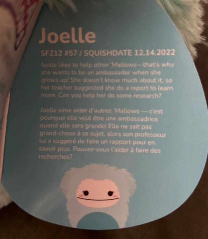 Joelle (Fuzz-A-Mallows) the Bigfoot Squishmallows Rare | SquadApp