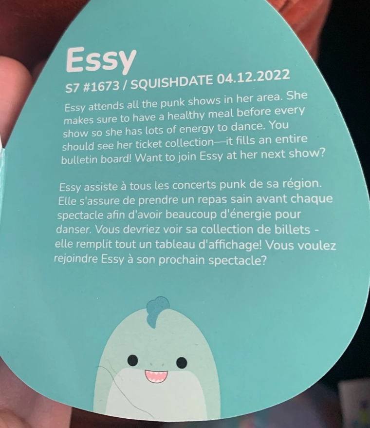 Essy the Eel Squishmallows Sea Friends, 5B 5.21.23 | SquadApp