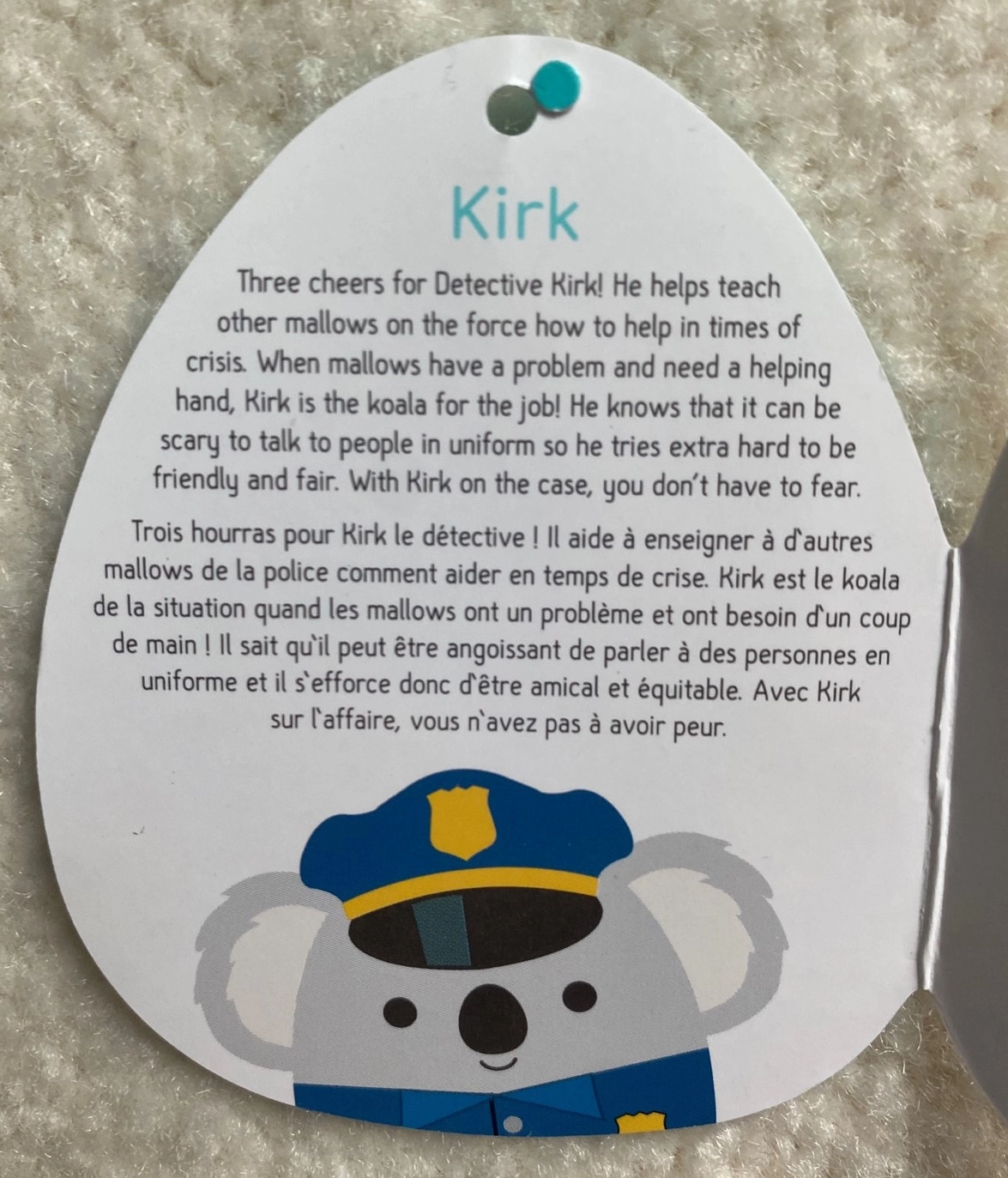 Kirk (Detective) the Koala Squishmallows Heroes | SquadApp