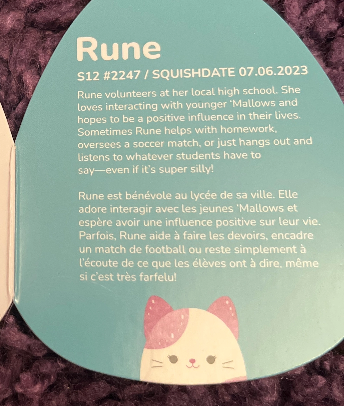 Rune the Cat Squishmallows Velvet | SquadApp
