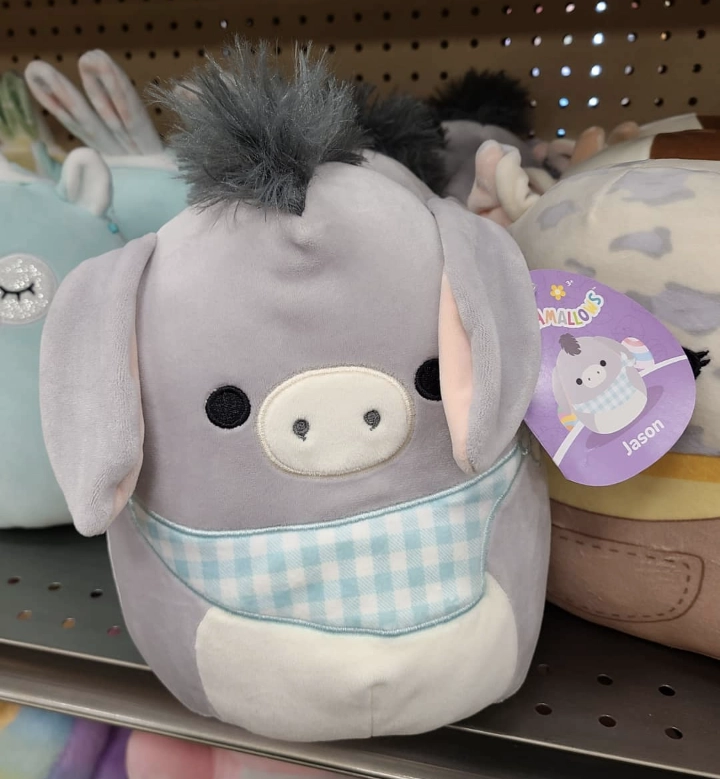 Jason (Blue Plaid Bandana) the Donkey Squishmallows Easter 2023 | SquadApp