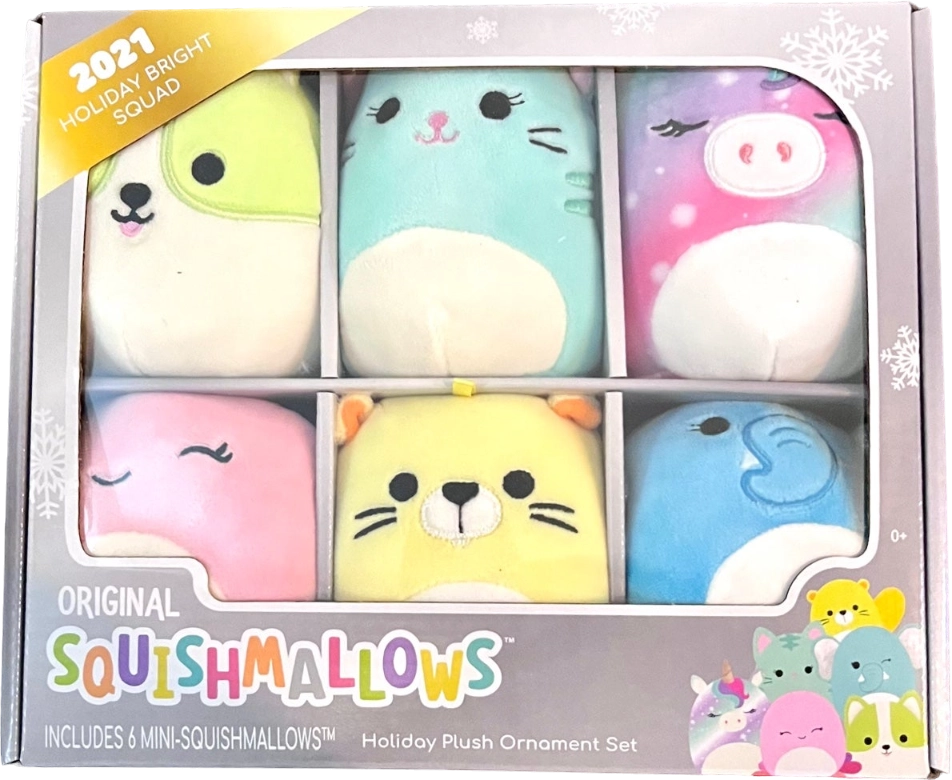 Ornament Set (Bright 6-Pack) the Box Set Squishmallows Holiday 2021 ...