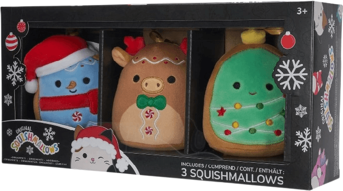 Cookie Ornament 3-Pack the Box Set Squishmallows Holiday 2024, Select ...