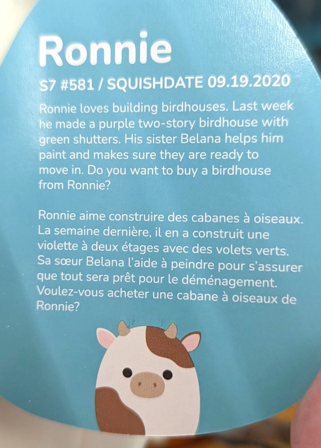 Ronnie the Cow Squishmallows Original,Farm Pals,Easter,5B 4/2/23 | SquadApp