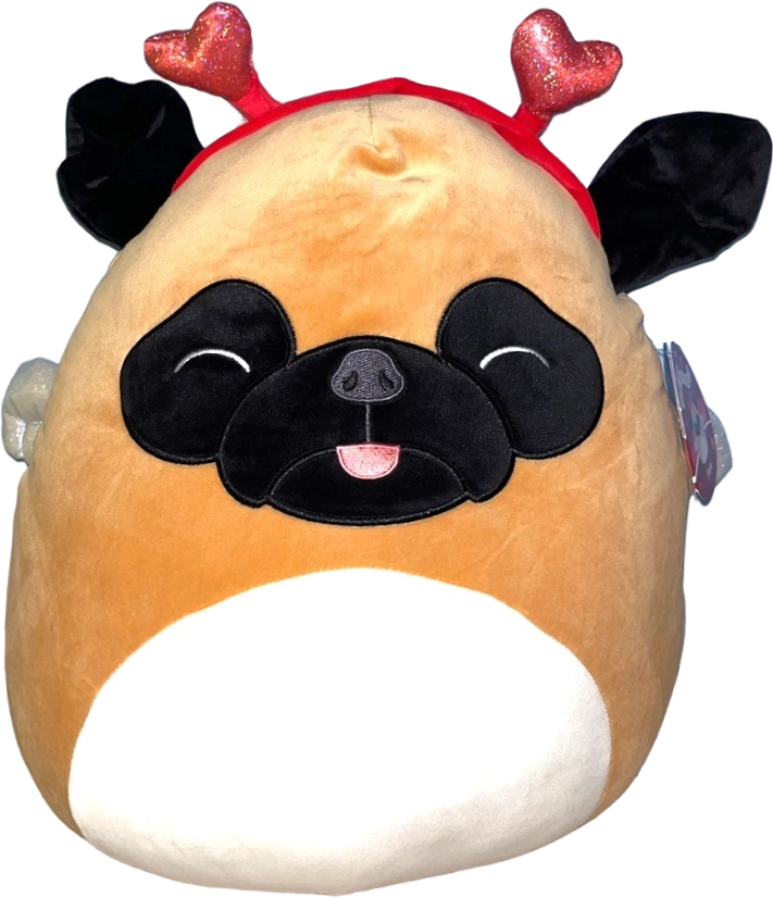 Pam (Heart Antlers, Wings) the Pug (Dog) Squishmallows Valentines 2023 ...