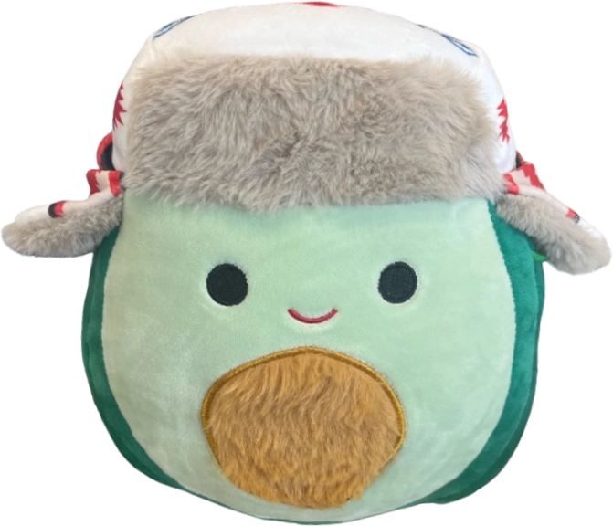 Austin (Fuzzy Belly, Winter Hat) the Avocado Squishmallows Holiday 2022 ...