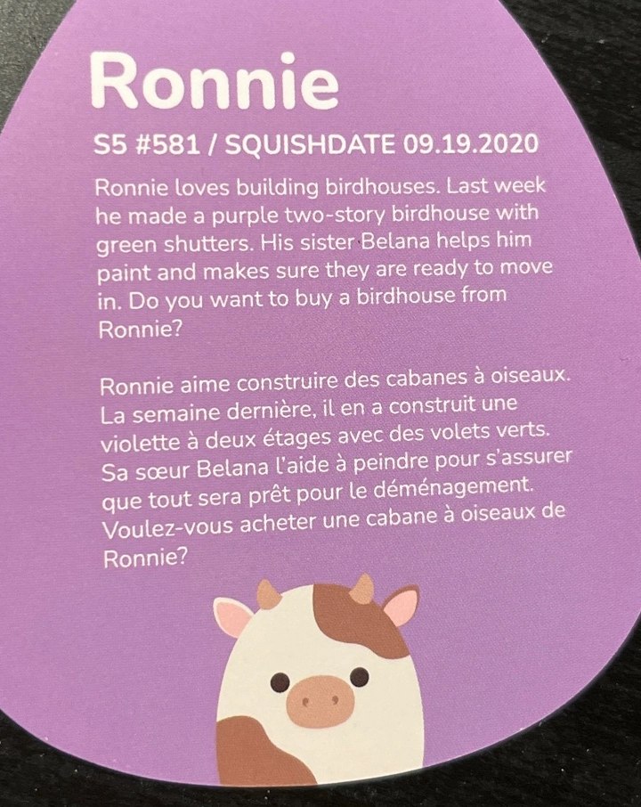 Ronnie (Light Pink Nose) the Cow Squishmallows Easter 2023 | SquadApp
