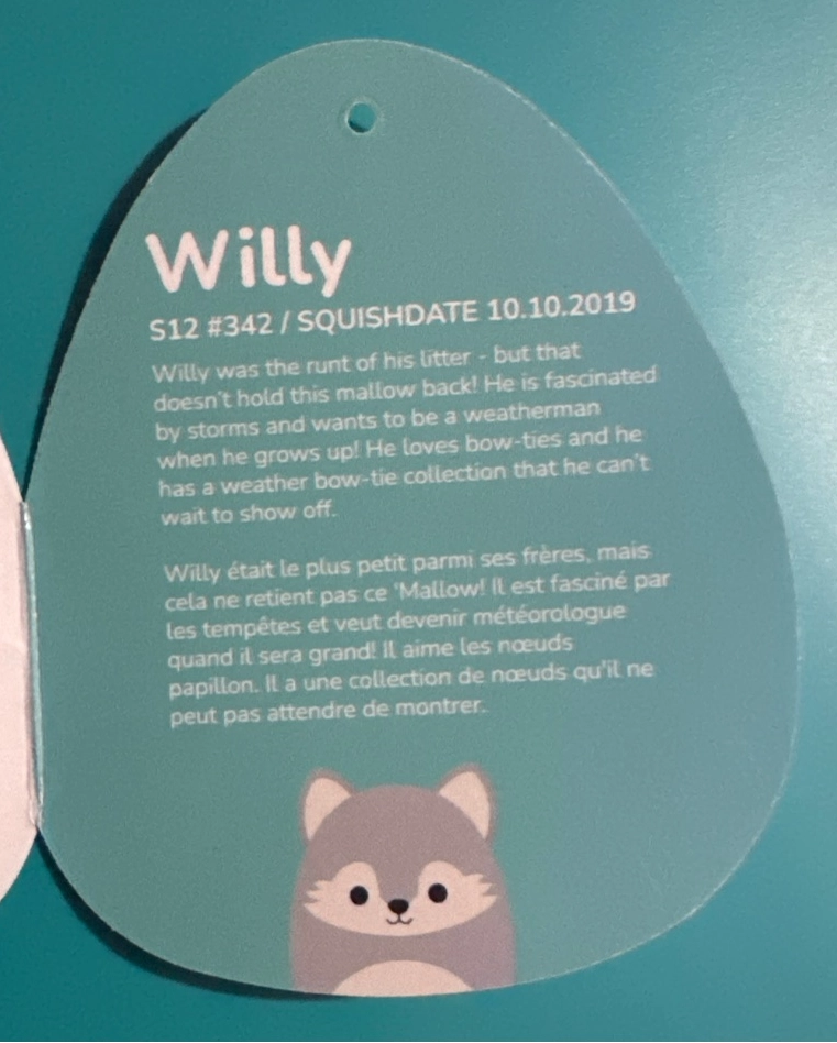 Willy (Fuzzy Belly) the Wolf Squishmallows Wildlife | SquadApp