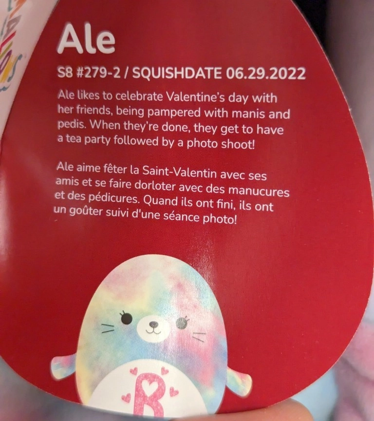 Ale (Monogram R) the Seal Squishmallows Valentines 2023, Monogram ...