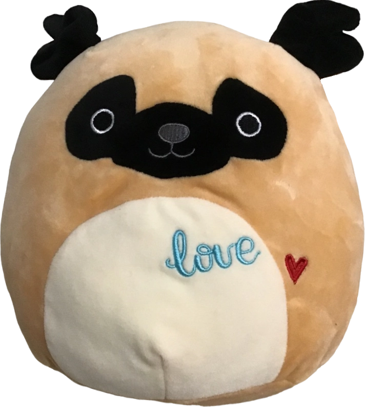 Pam (Blue 'Love') the Pug (Dog) Squishmallows Valentine | SquadApp