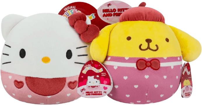 Hello Kitty & Pompompurin (Pair) the Cat Dog Squishmallows Sanrio ...