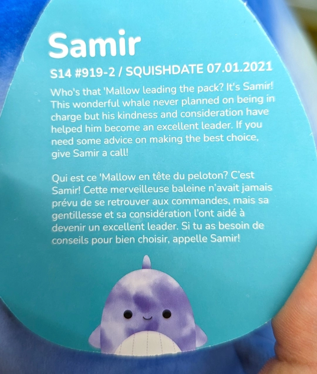 Samir (Dark Blue) the Whale Squishmallows Sealife | SquadApp