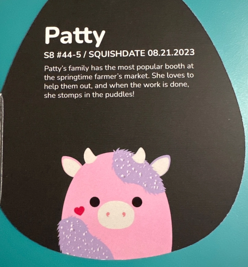 Patty (Fuzzy Patches) the Cow Squishmallows Valentines 2024, Select ...