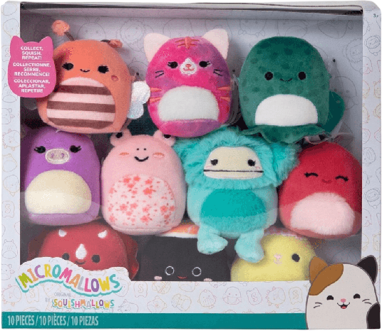 Micromallow 10 Pack (w/ Lili) the Bee Bigfoot Frog Cat Squishmallows ...