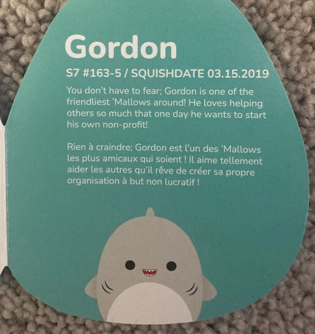 Gordon the Shark Squishmallows Sealife,SeaWorld | SquadApp