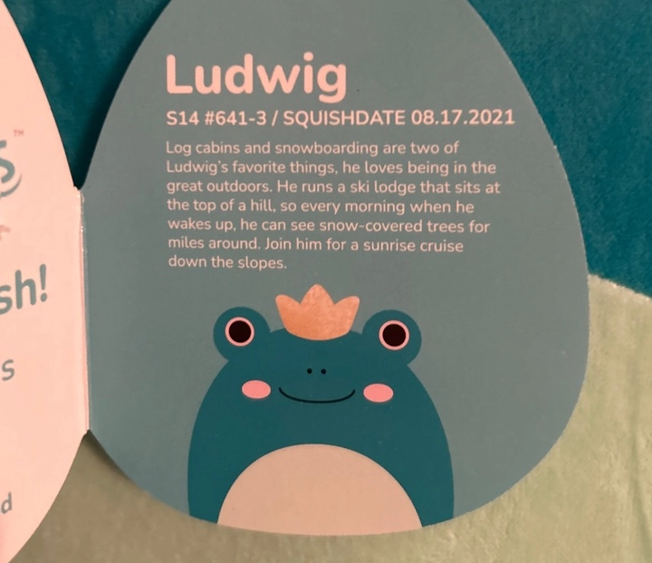 1st Edition Trading Card Squishmallow 14 Inch Ludwig The Frog Plush ...